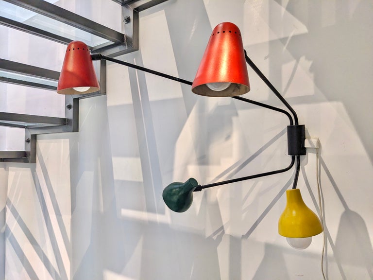 Wall light with 4 arms by Robert Mathieu For Sale at 1stDibs