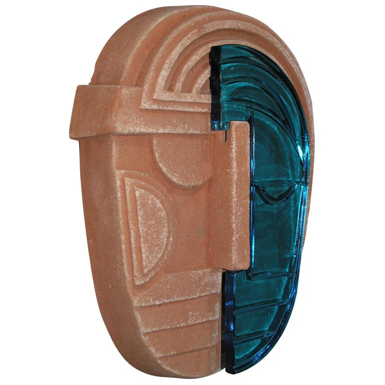 Wall Mask in Terracotta, Made in Italy For Sale at 1stDibs