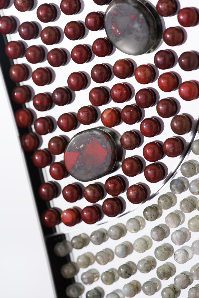 Wall Mirror, Adorned with Semi Precious Stones, Handmade by Aline ...