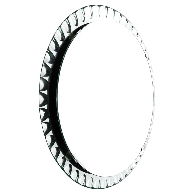 Wall Mirror by Cristal Art, Torino, Glass circa 1955 Glass Midcentury ...