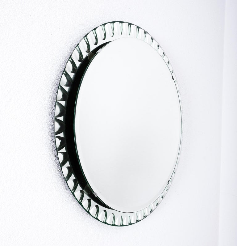 Wall Mirror by Cristal Art, Torino, Glass circa 1955 Glass Midcentury ...