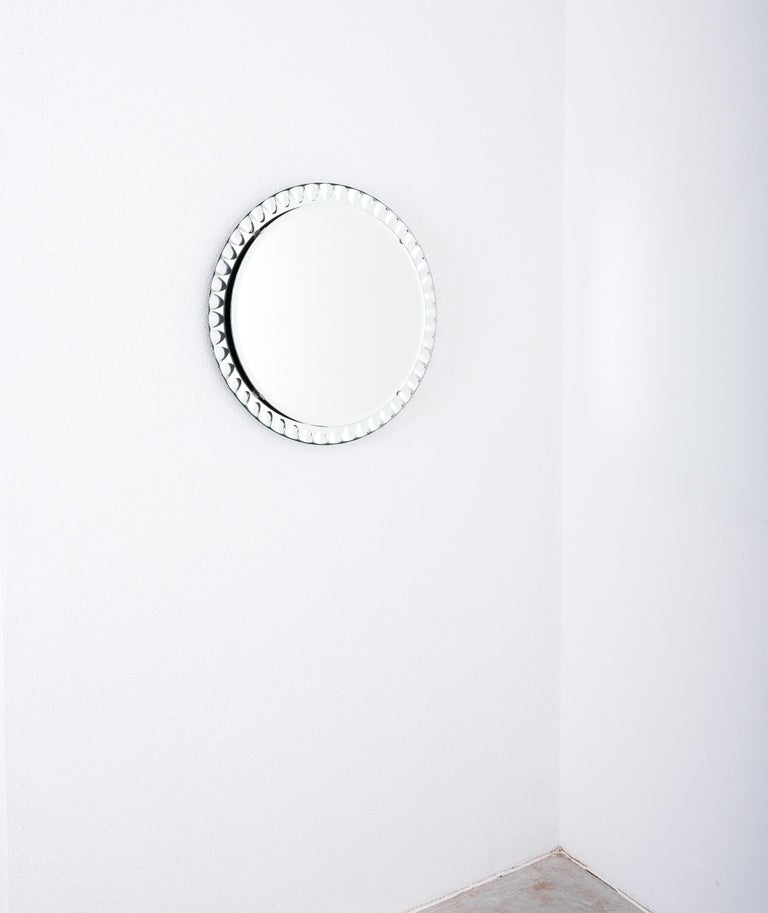 Wall Mirror by Cristal Art, Torino, Glass circa 1955 Glass Midcentury ...