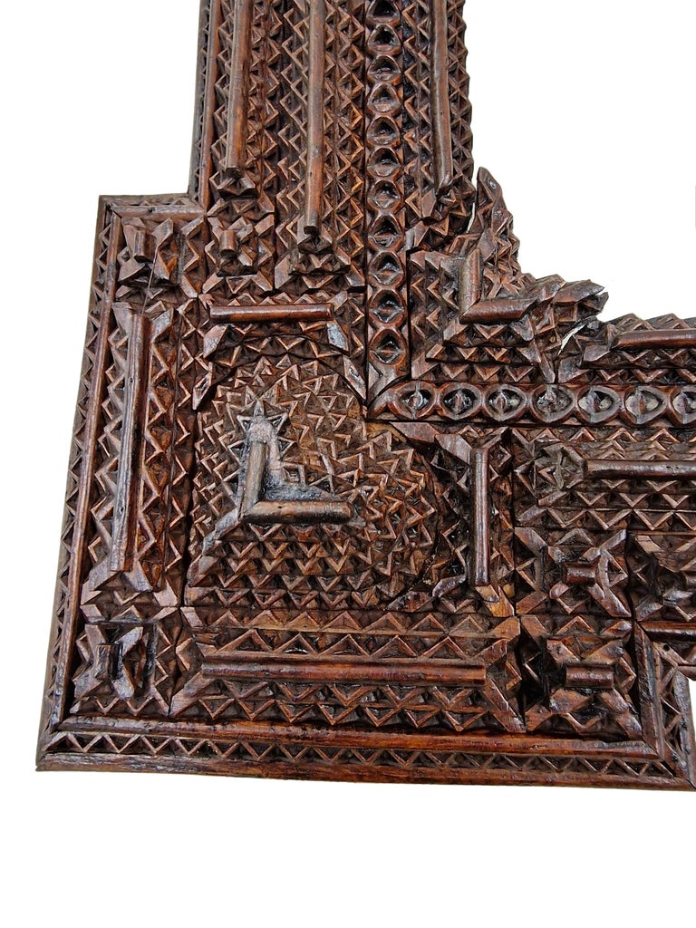 Wall Mirror, Frame, Tramp Art, Folk Art, 1880, Austria For Sale at 1stDibs