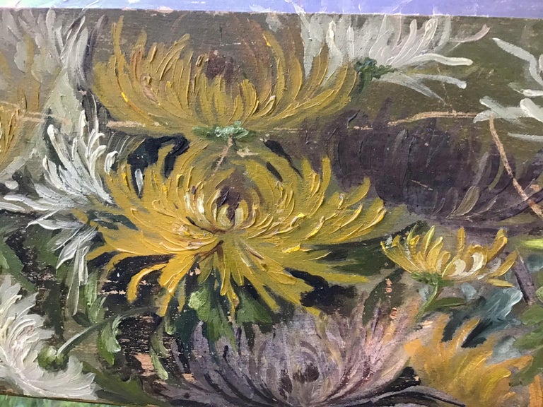 Antique Mirror Hand Painted Floral Cottage Chic Wall Mirror Rustic ...