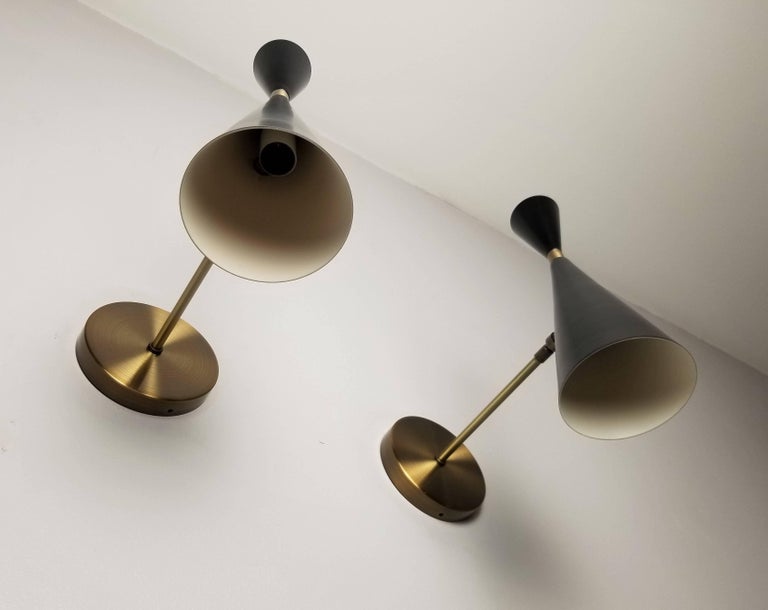 Wall-Mount 'Monolith' Sconce in Bronze + Black Enamel, Blueprint ...