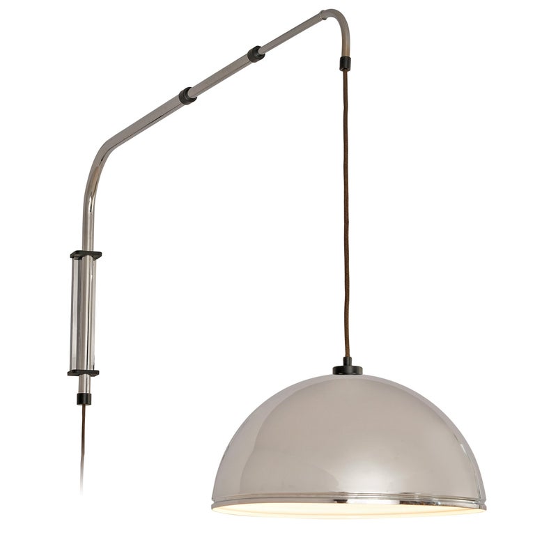 Wall-Mounted Adjustable Pendant Lamp in Metal For Sale at 1stDibs