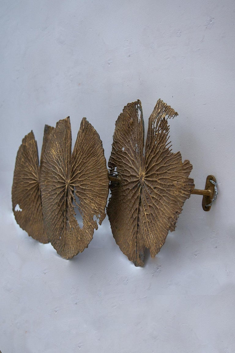 Wall Mounted Bronze Leave Sculptures, France at 1stDibs