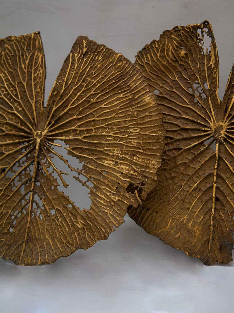 Wall Mounted Bronze Leave Sculptures, France at 1stDibs
