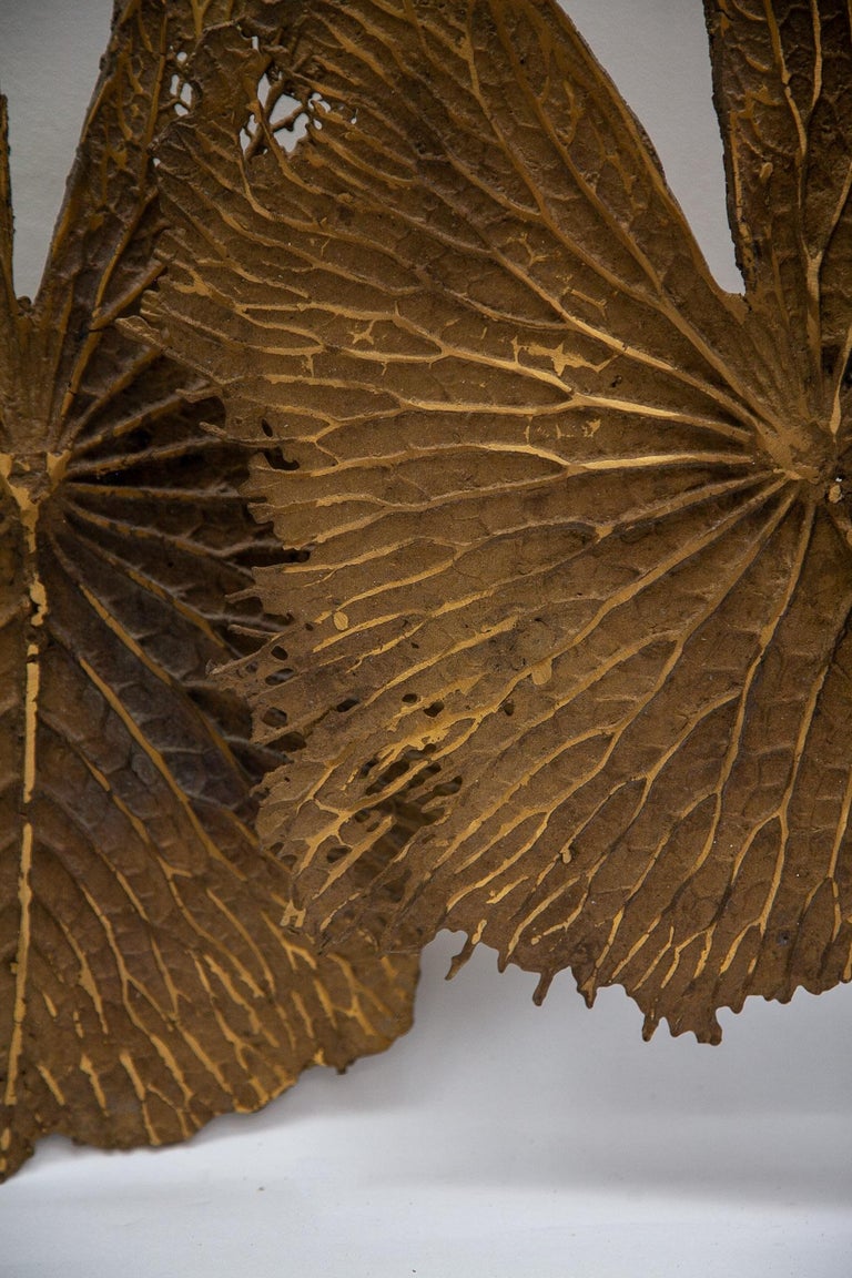 Wall Mounted Bronze Leave Sculptures, France at 1stDibs