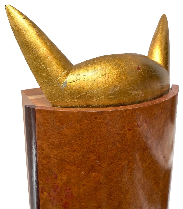 Wall-Mounted Cabinet in Burl and Gilt Wood by Michael Graham For Sale ...