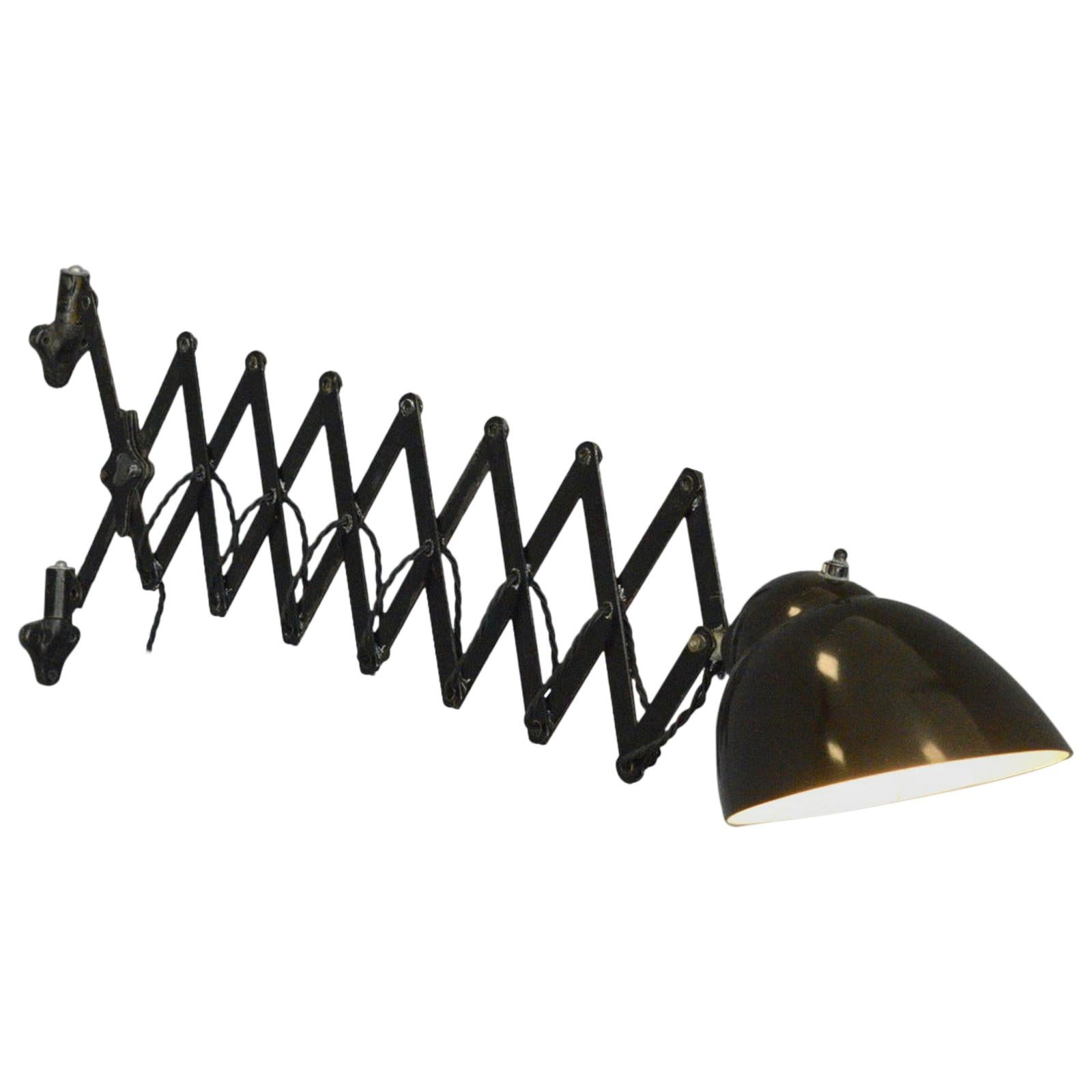 Wall Mounted German Scissor Lamp, circa 1920s at 1stDibs