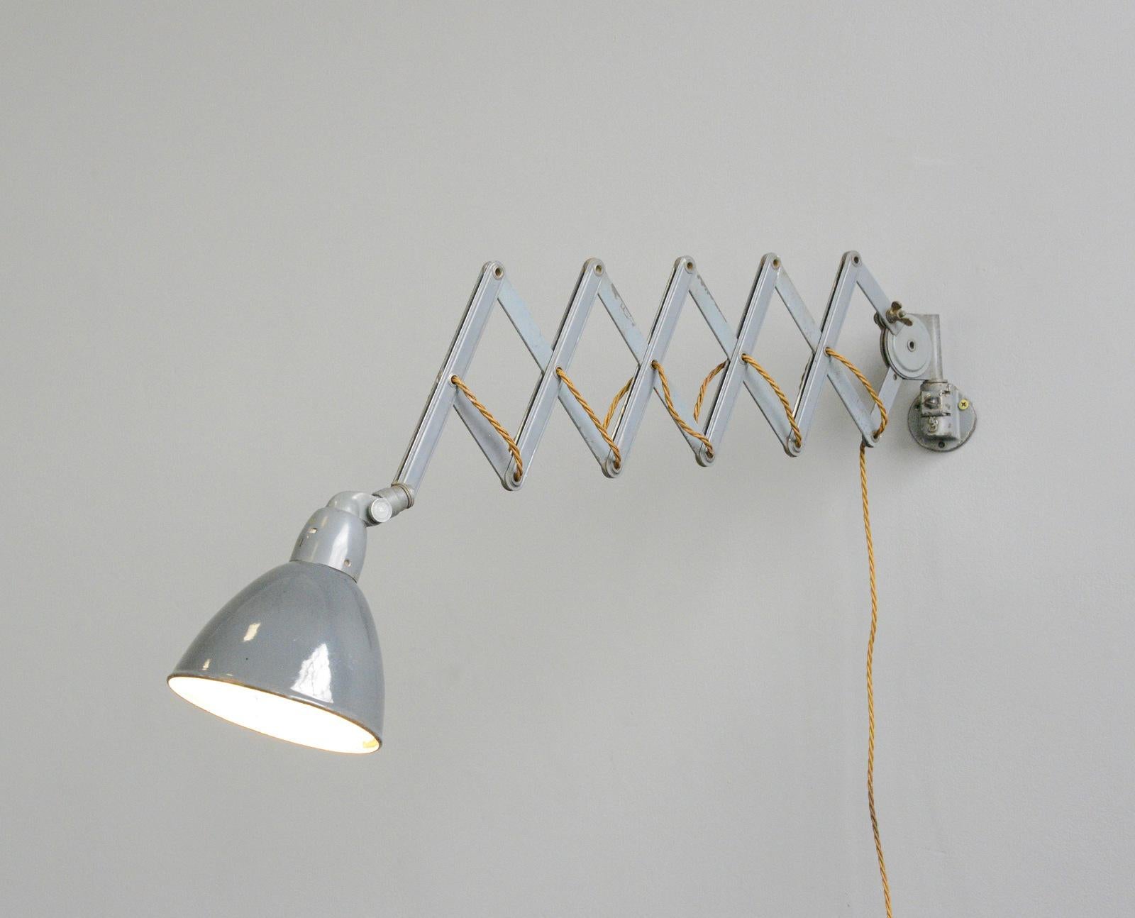 Wall Mounted Industrial Scissor Lamp by Siemens at 1stDibs | wall ...
