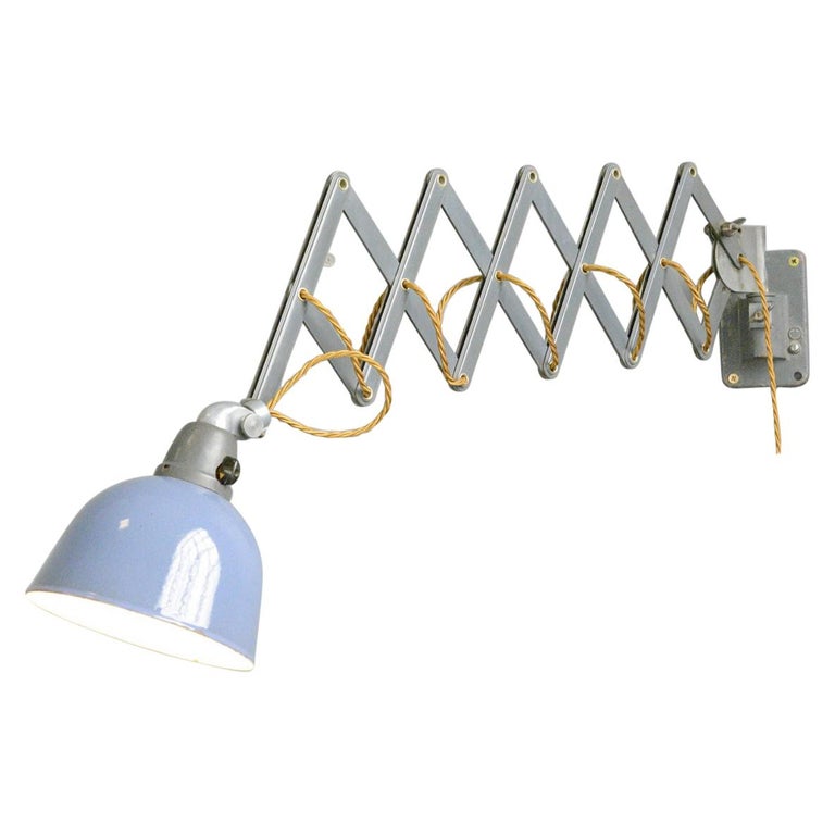Wall Mounted Industrial Scissor Lamp by Siemens at 1stDibs