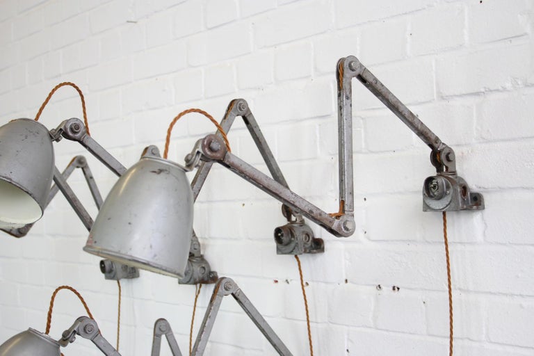 Wall Mounted Industrial Task Lamps by EDL, circa 1950s at 1stDibs