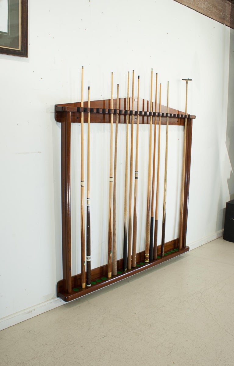 Wall Mounted John Piggott Billiard, Snooker Cue Rack For Sale at 1stDibs
