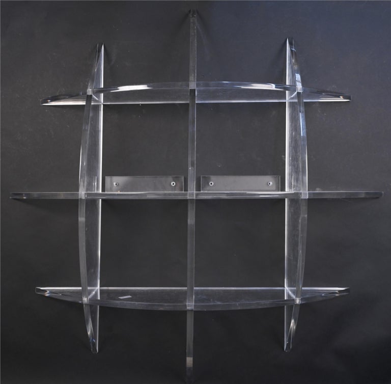 Wall-Mounted Lucite Shelves, c. 1970's For Sale at 1stDibs