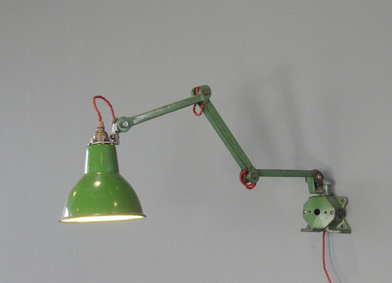 Wall Mounted Task Lamp By EDL Circa 1930s For Sale at 1stDibs