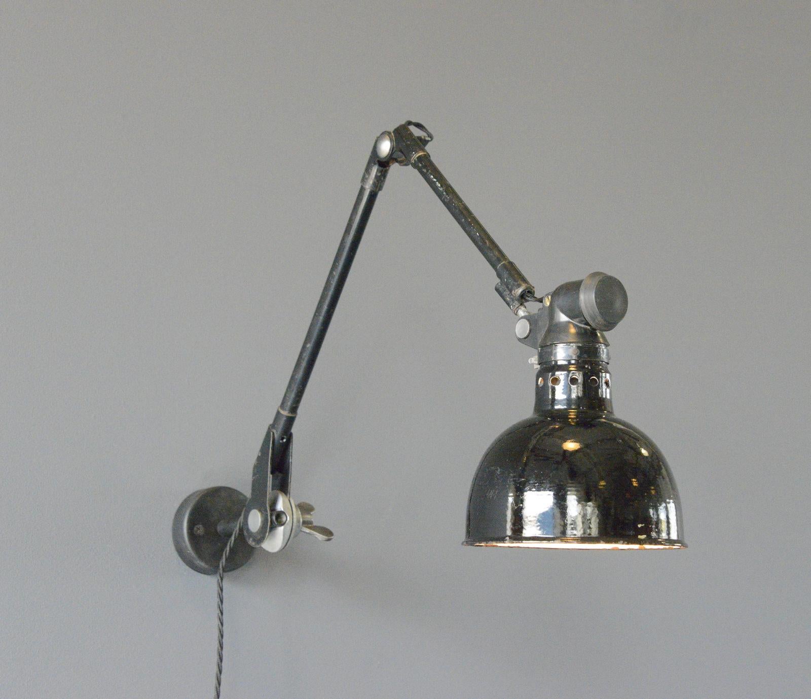Wall Mounted Task Lamp by Rademacher, circa 1920s For Sale at 1stDibs
