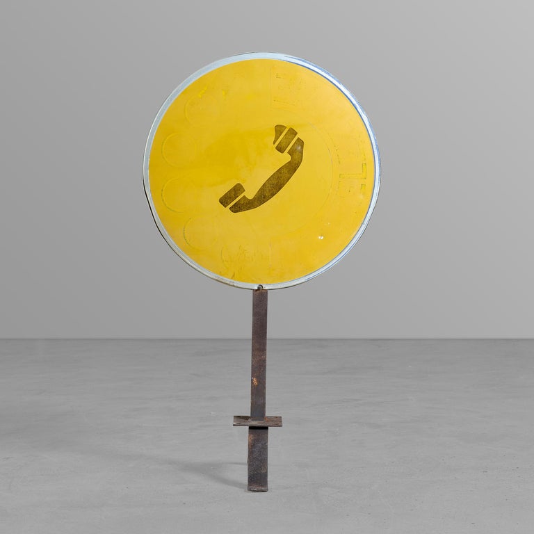 Wall Mounted Telephone Sign For Sale at 1stDibs