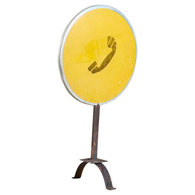 Wall Mounted Telephone Sign For Sale at 1stDibs