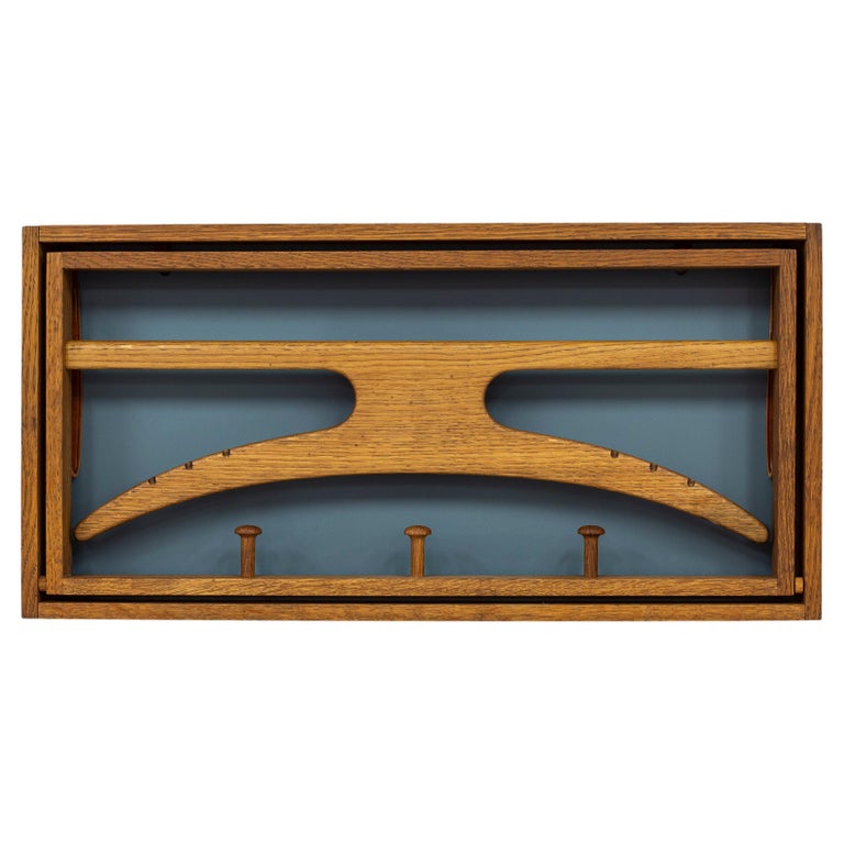 Wall-Mounted Valet in Oak by Hoff and Østergaard, Denmark, 1950s at 1stDibs