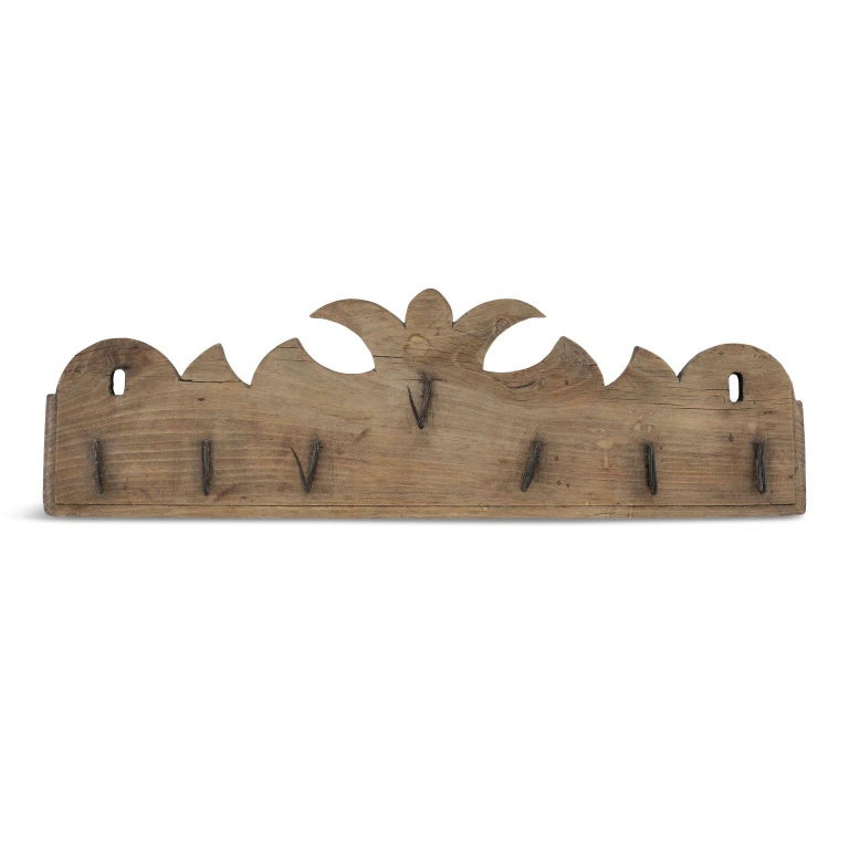 Wall-Mounted Wood and Iron Game Hook For Sale at 1stDibs