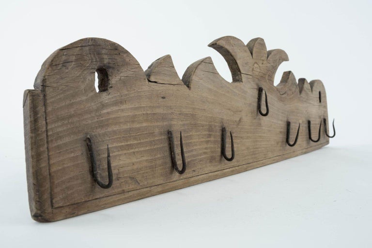 Wall-Mounted Wood and Iron Game Hook For Sale at 1stDibs