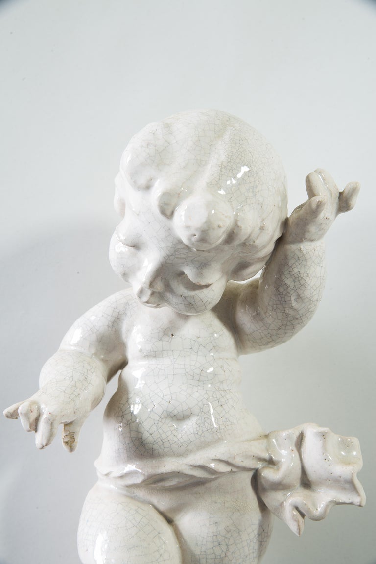 Wall Putto Ceramic Figurine, circa 1930s For Sale at 1stDibs