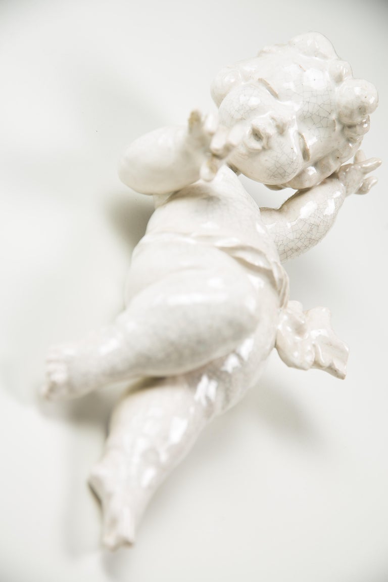 Wall Putto Ceramic Figurine, circa 1930s For Sale at 1stDibs