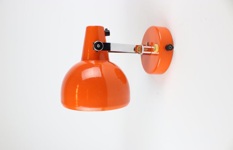 Wall Retro Orange Lamp For Sale at 1stDibs