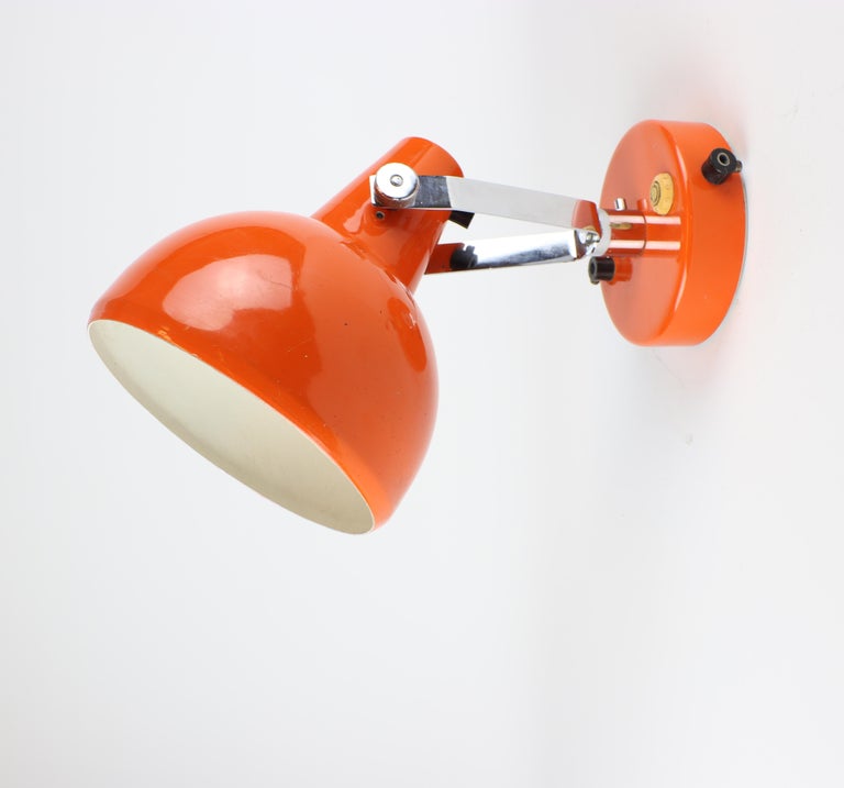 Wall Retro Orange Lamp For Sale at 1stDibs