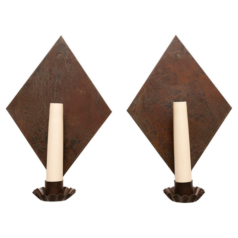 Wall Sconce Tin Diamond Single Arm Wallace Nutting Collection For Sale ...
