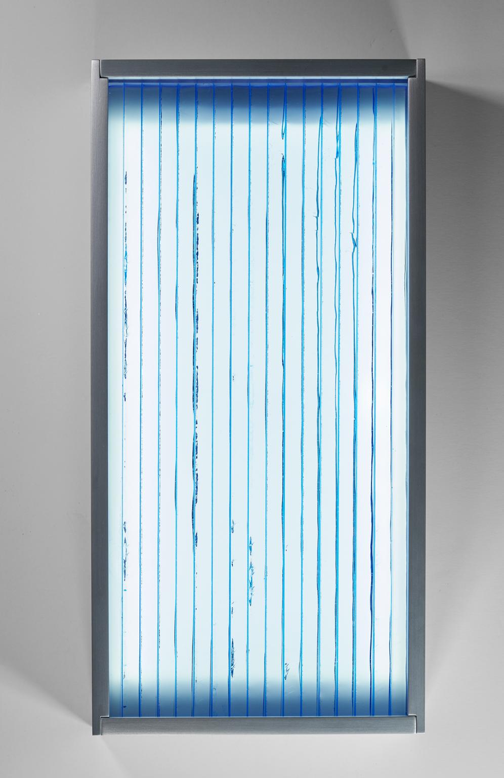 Contemporary Blue Glass and Aluminum LED Wall Sconce Light For Sale at ...