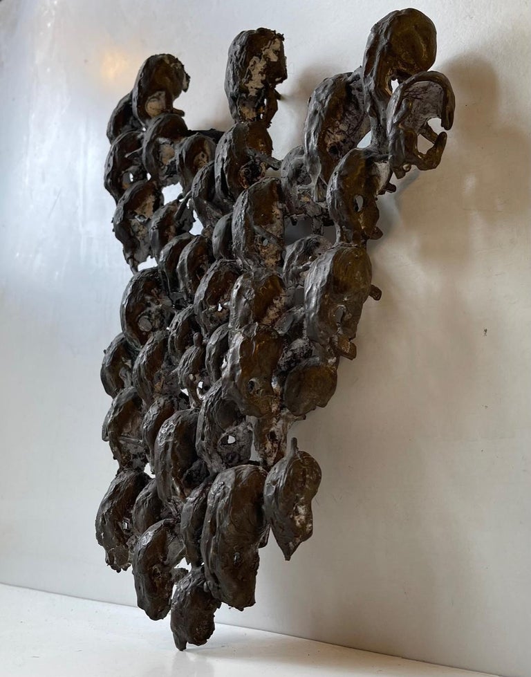 Wall Sculpture in Bronze 47 Skulls Entangled, Rat King, 1970s For Sale ...