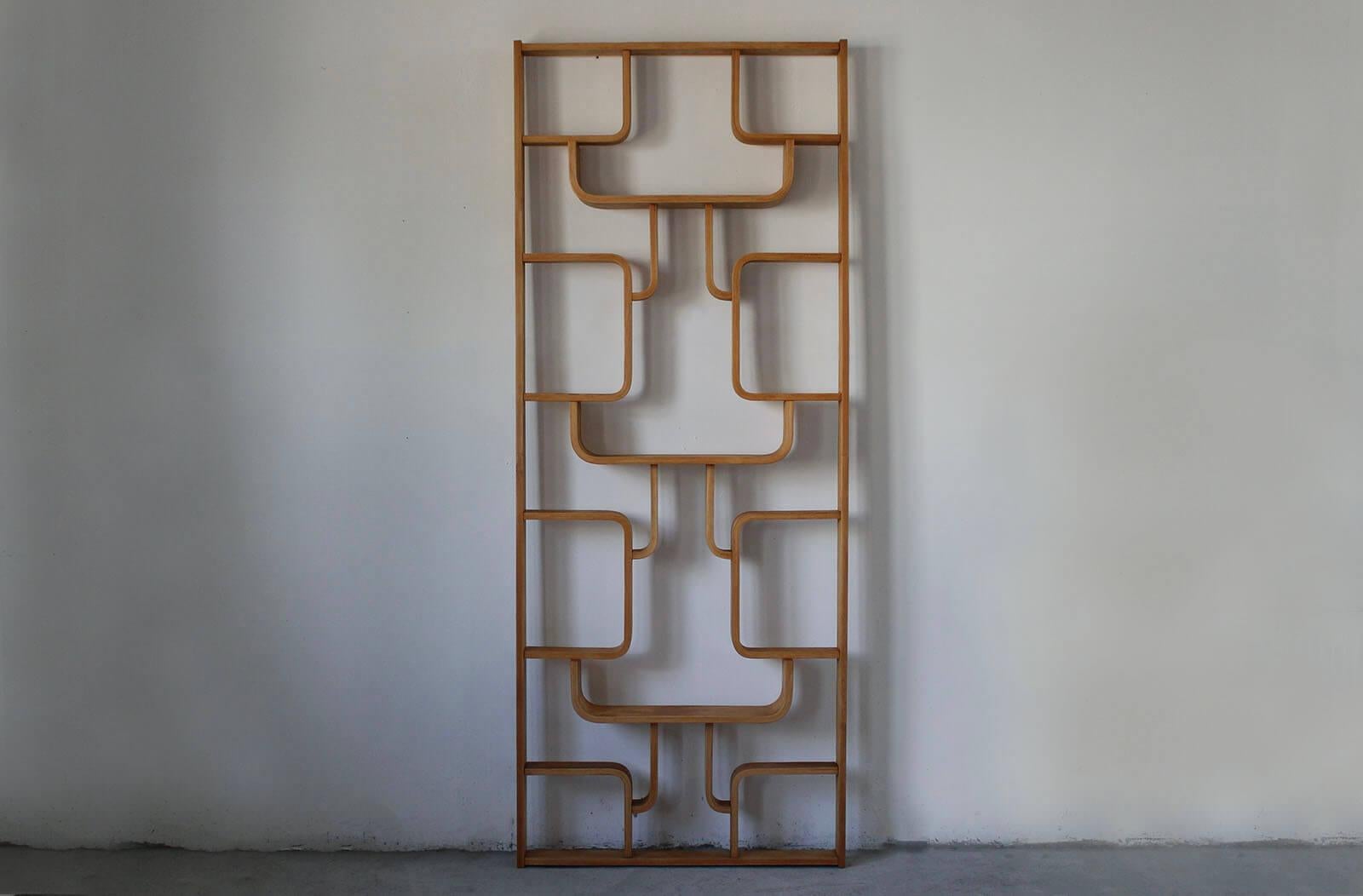 Wall Unit by Ludvik Volak for Drevopodnik Holesov, 1960s, Bent Plywood ...