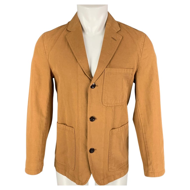 WALLACE and BARNES Size 36 Short Khaki Cotton Linen Sport Coat For Sale ...