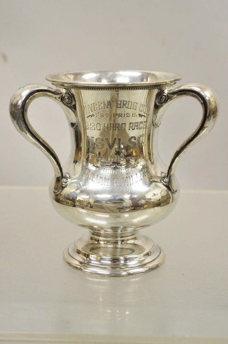 Wallace Brothers Silver Plated Three Handle Trophy Loving Cup Award 1st ...