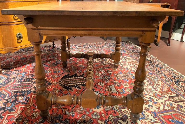 Wallace Nutting Signed Maple Tavern Table with Bold Turned Legs and ...