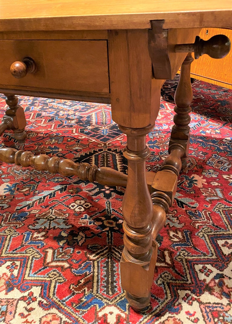 Wallace Nutting Signed Maple Tavern Table with Bold Turned Legs and ...