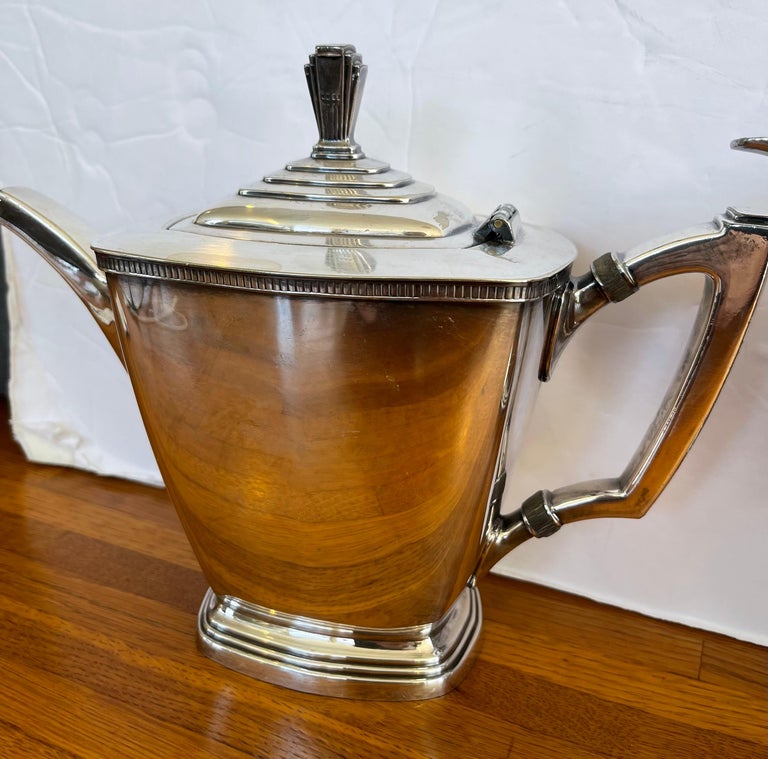 Wallace Silver Art Deco Silver Tea Set Five Pieces at 1stDibs