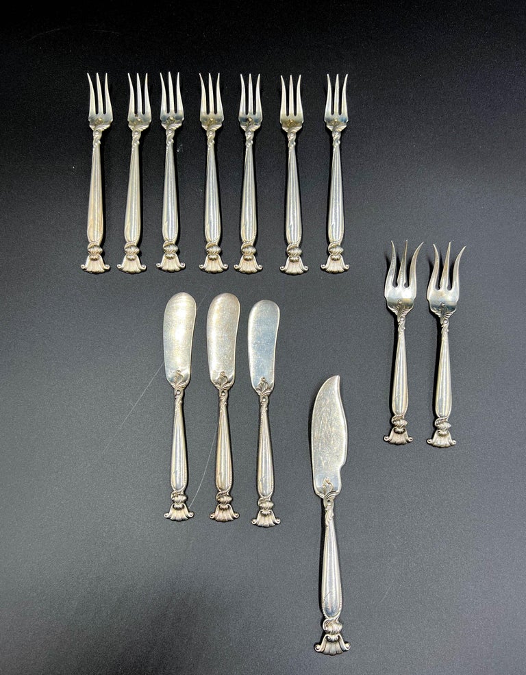 Wallace Sterling Silver Flatware Set, 98 Pieces "Romance of the Sea" For Sale at 1stDibs