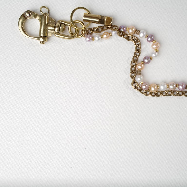 Wallet Chain Pearl and Brass Handmade For Sale at 1stDibs | pearl ...