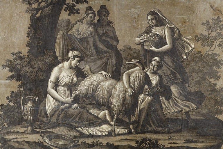 Wallpaper "Zeus Fed by the Goat Amalthée", Empire Period For Sale at ...