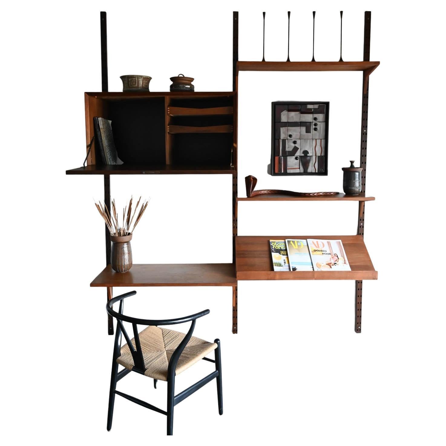 Walnut 3 Bay Wall Unit by Poul Cadovius, Denmark, 1970 at 1stDibs