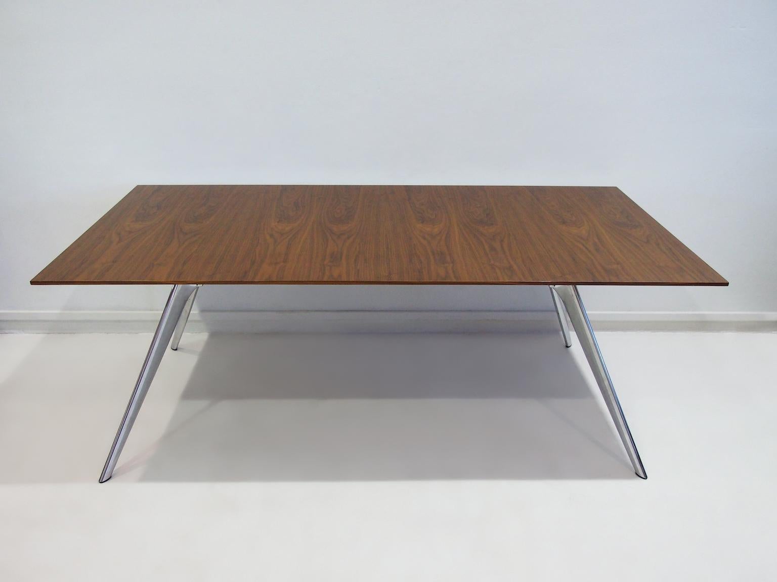 Walnut and Aluminum Dining Table by Fritz Hansen For Sale at 1stDibs