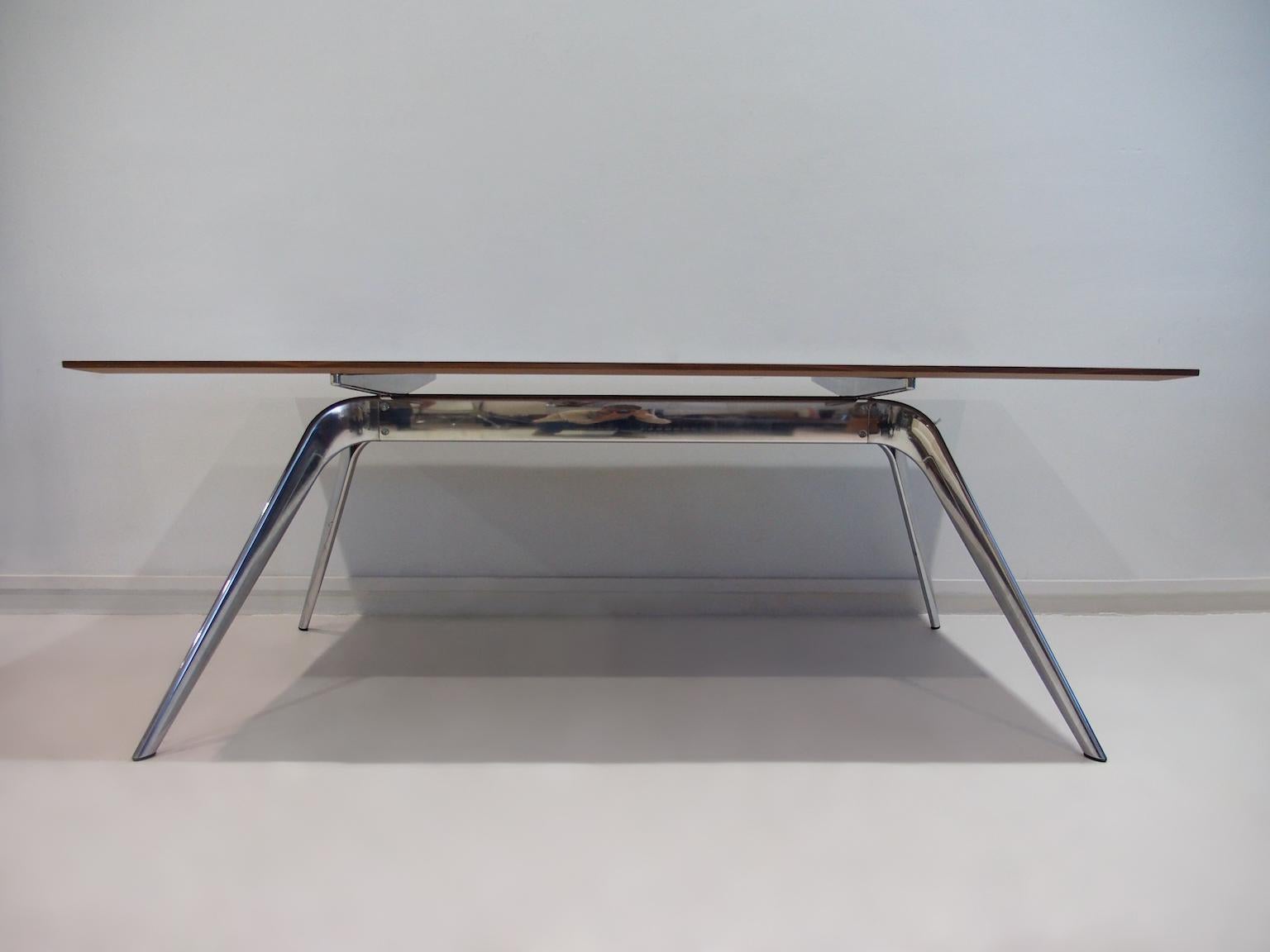Walnut and Aluminum Dining Table by Fritz Hansen For Sale at 1stDibs