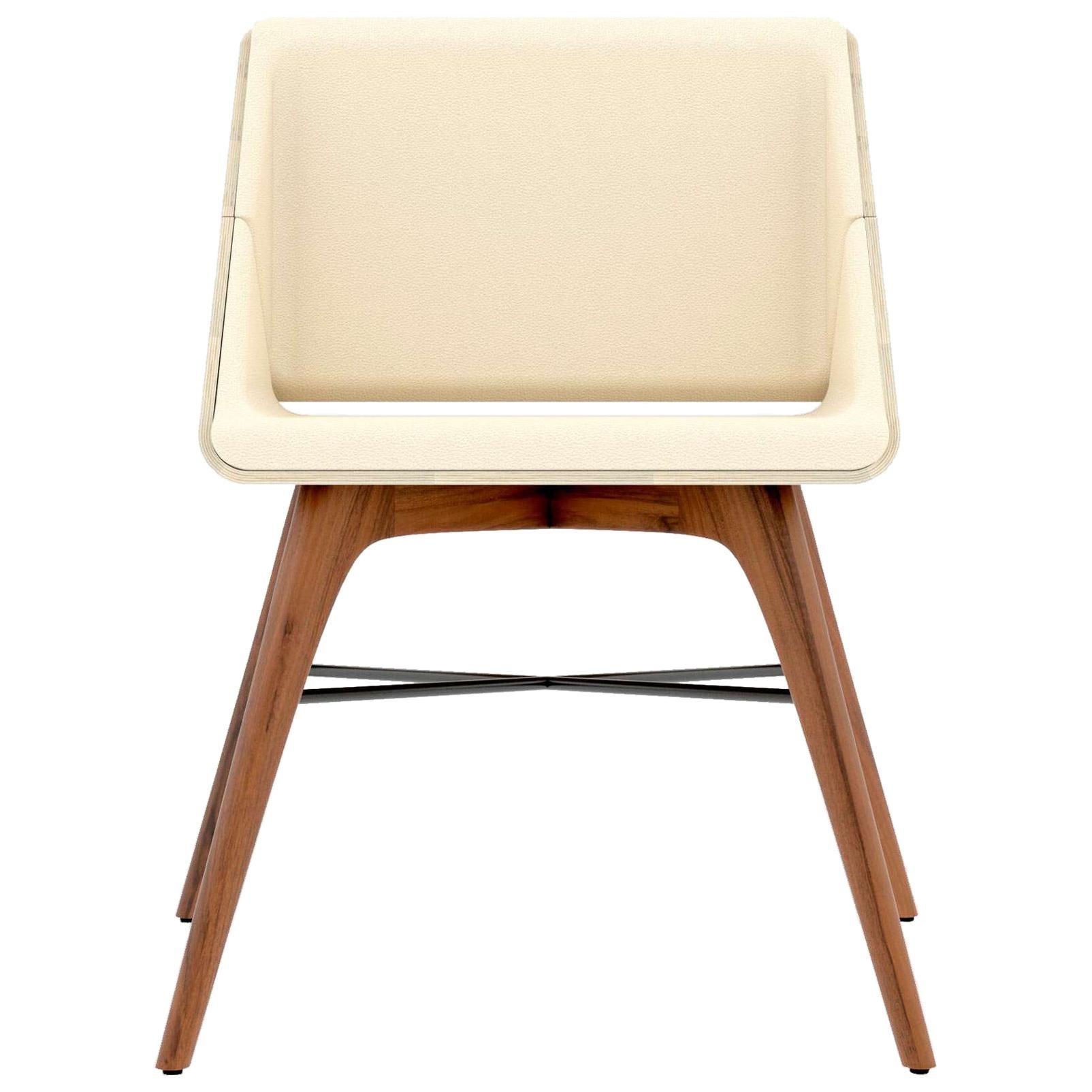 Contemporary Walnut/Chestnut and Iron Chair For Sale at 1stDibs