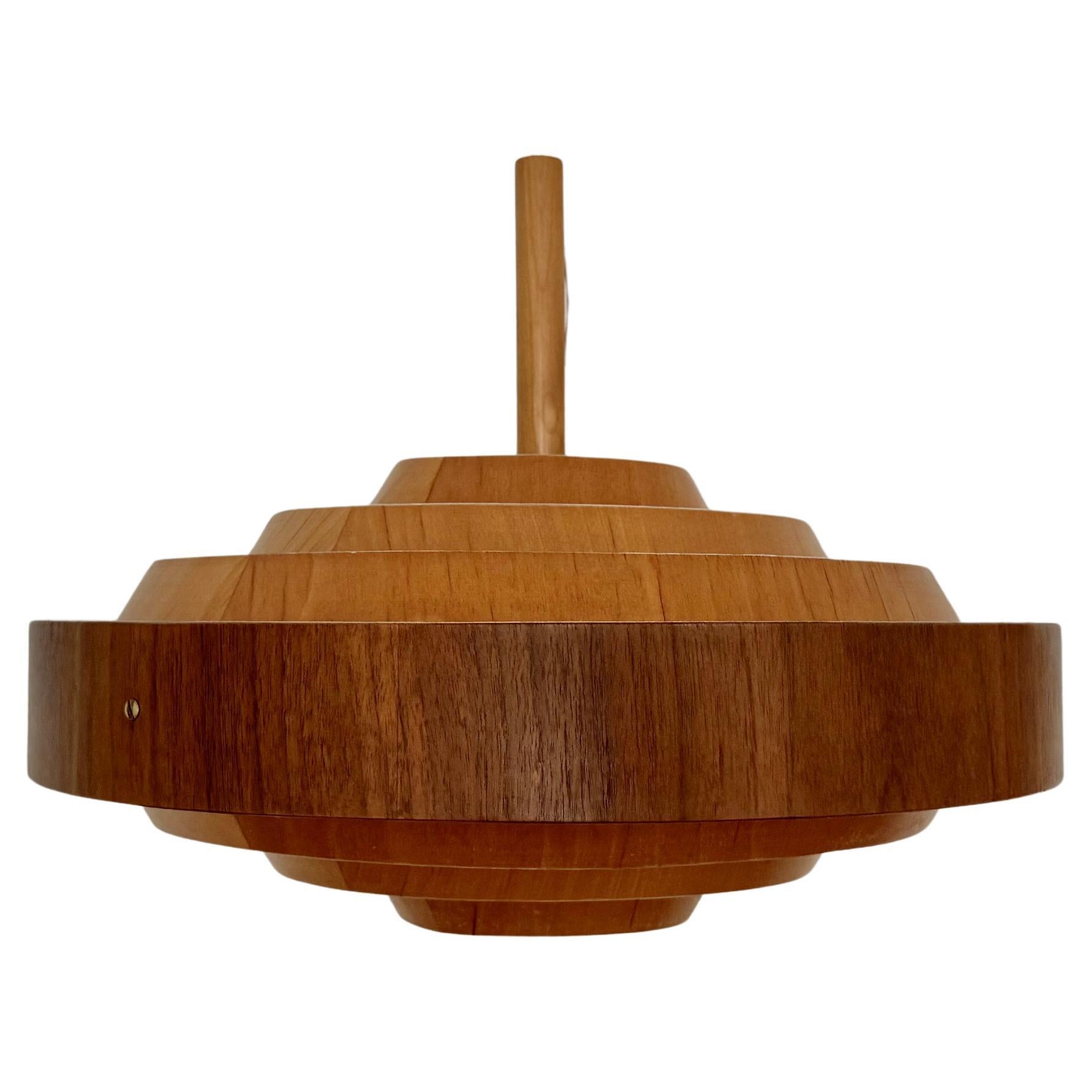 Walnut and Birch Pendant Lamp For Sale at 1stDibs