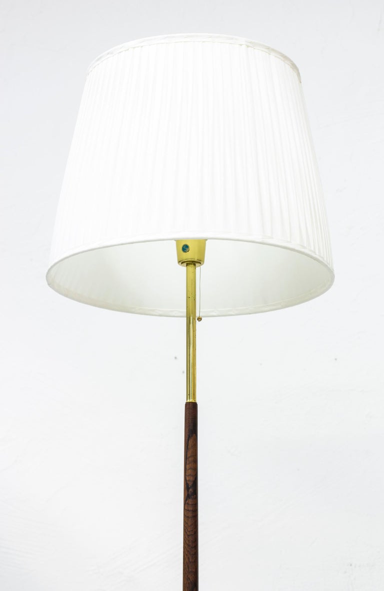 Walnut and Brass Floor Lamps by Möller Armaturer, Sweden, 1960s at 1stDibs