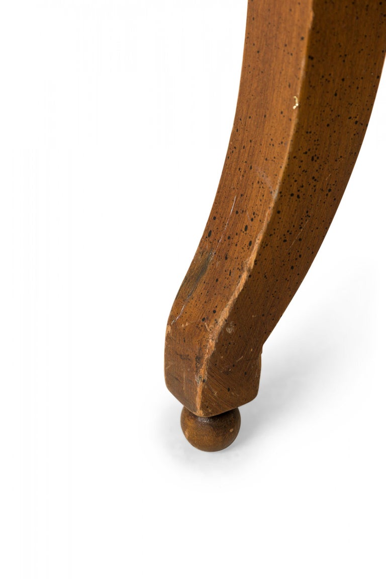 Walnut and Green Velvet Upholstery Spoon Back Side Chair For Sale at ...